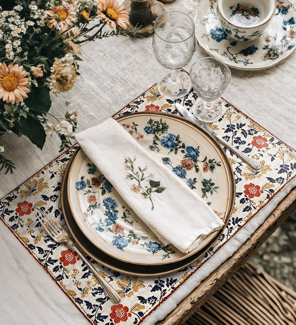 Flora Vinyl Table Placemat - Beija Flor – Beija Flor World
